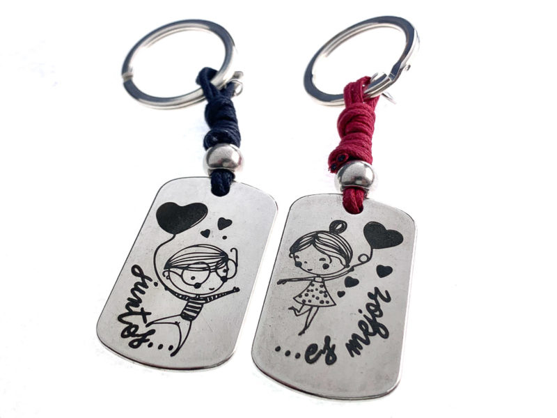 Llaveros personalizados parejas Juntos es Mejor: Regalos romanticos